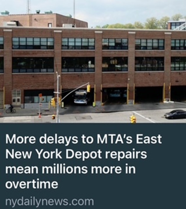 In the News: More delays to MTA’s East New York Depot repairs mean ...
